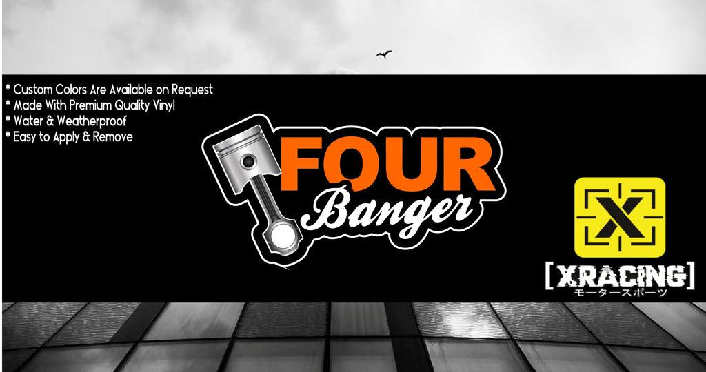 JDM STICKER FOUR BANGER FUNNY CAR STICKER DECAL [XRACING] #145 ...