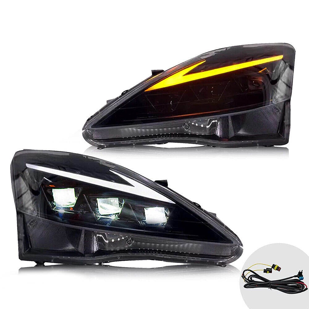 LEXUS IS250 IS350 ISF V2 LED DRL SEQUENTIAL SIGNAL LED HEADLIGHTS FOR ...