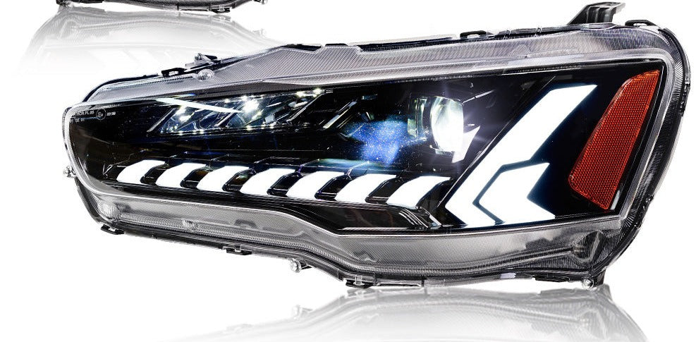 Mitsubishi Lancer Evo X VRX V2 Demon Eye 3D LED DRL Headlights 2007 ...